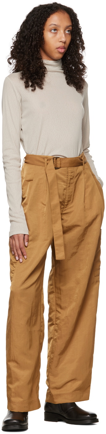 DEVEAUX NEW YORK Tan Cinch Belt Trousers Deveaux New York