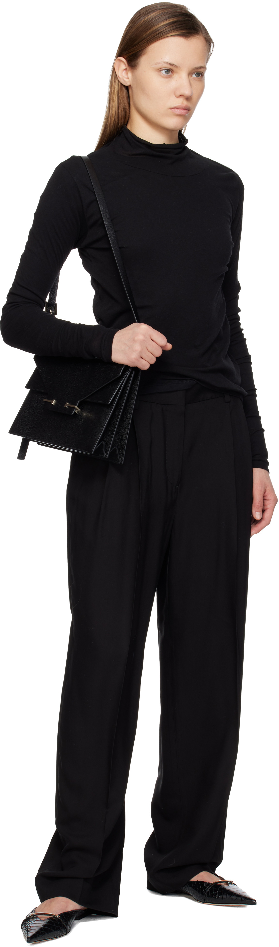 TOM FORD Black Supple Leather Aube Shoulder Bag TOM FORD