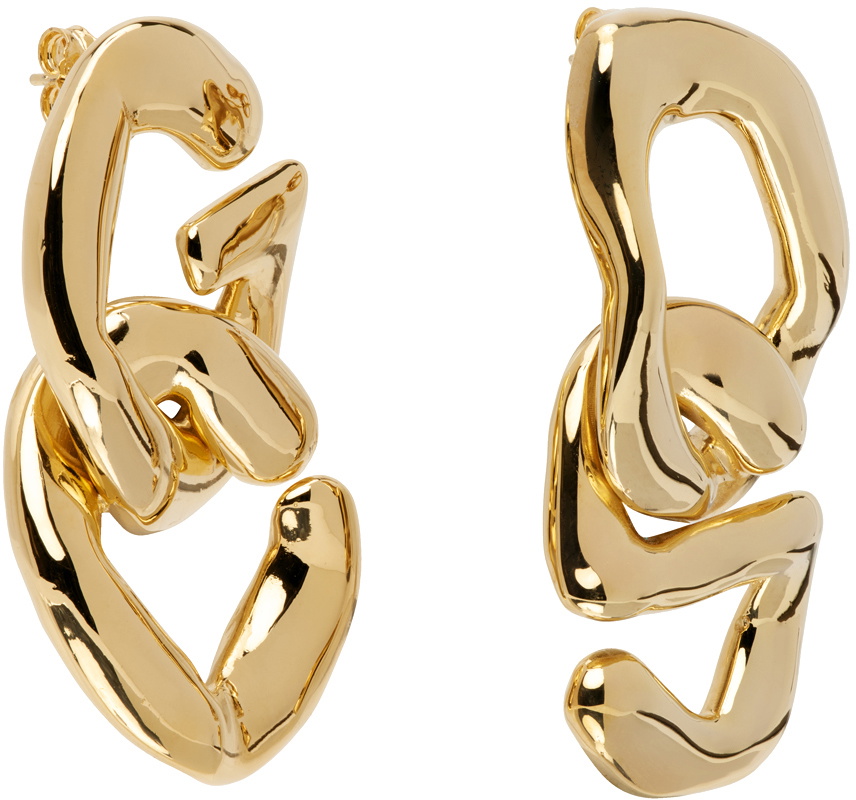 GCDS Gold Logo Earrings GCDS