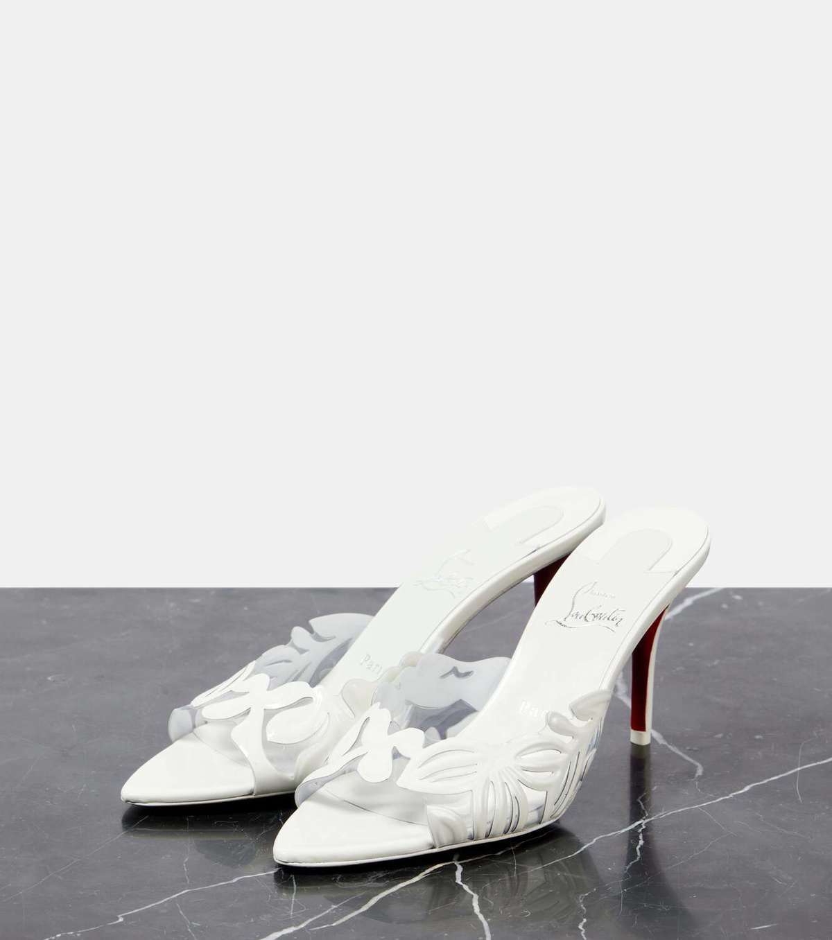 Christian Louboutin Apostropha 80 PVC and leather mules Christian Louboutin