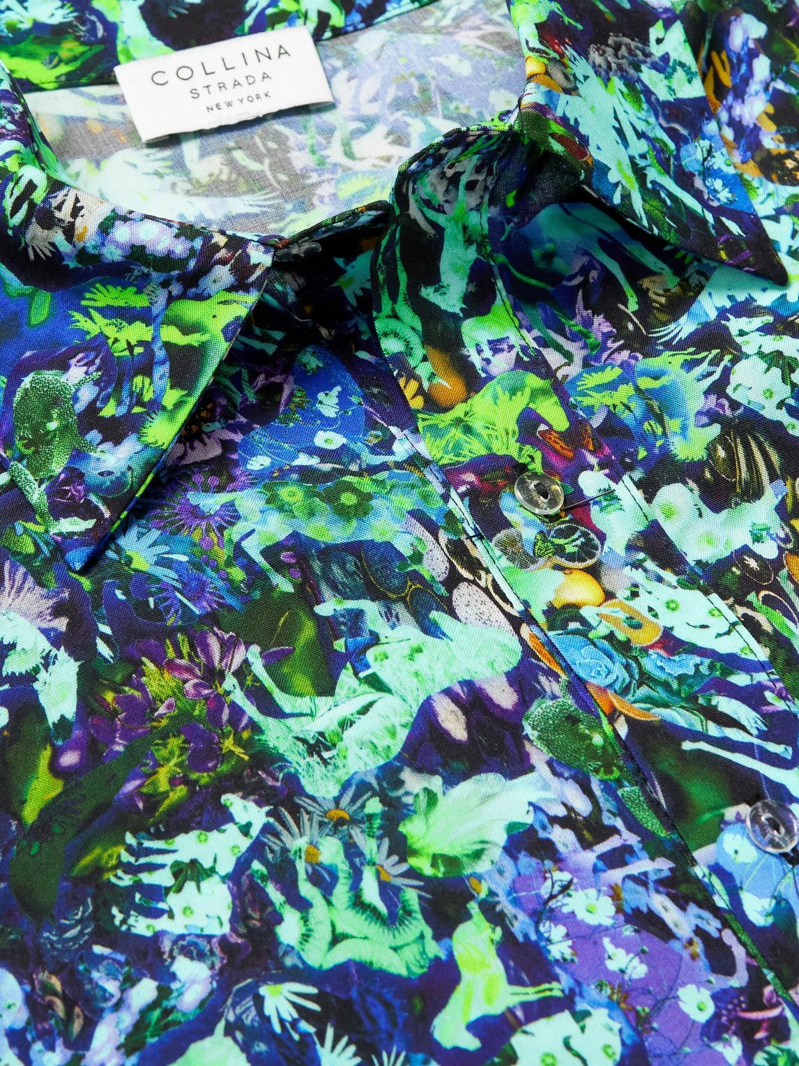 Collina Strada - Floral-Print Silk Shirt - Blue Collina Strada