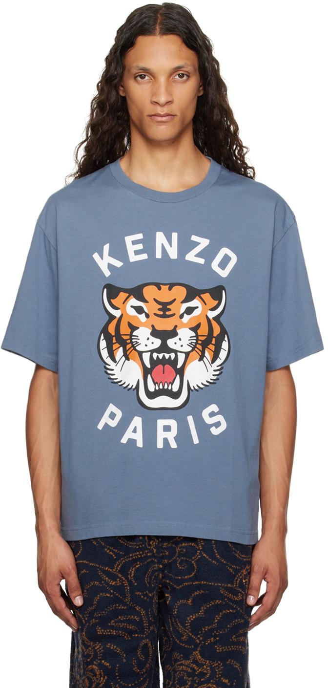 Kenzo Blue Kenzo Paris 'Lucky Tiger' Oversized T-Shirt Kenzo
