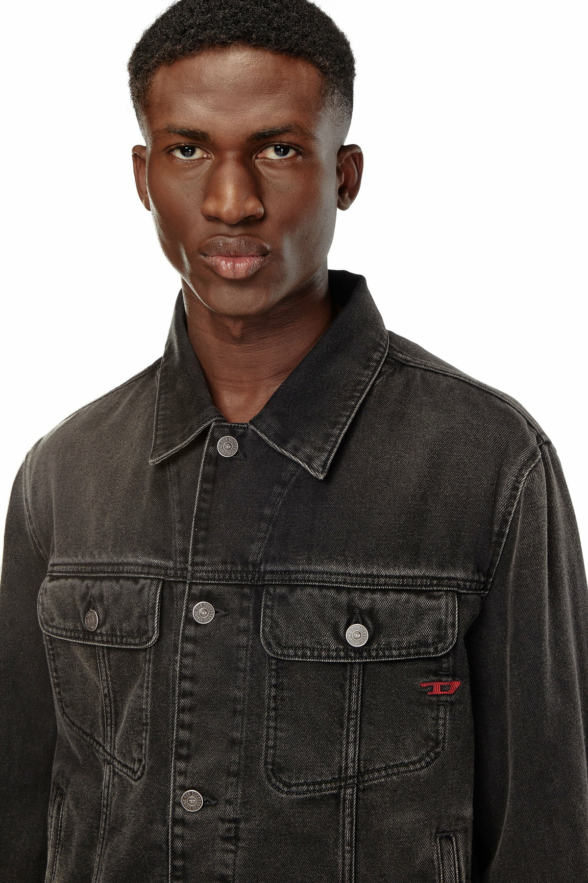 Diesel Regular-fit trucker jacket - Denim Jackets Mens in Black Diesel