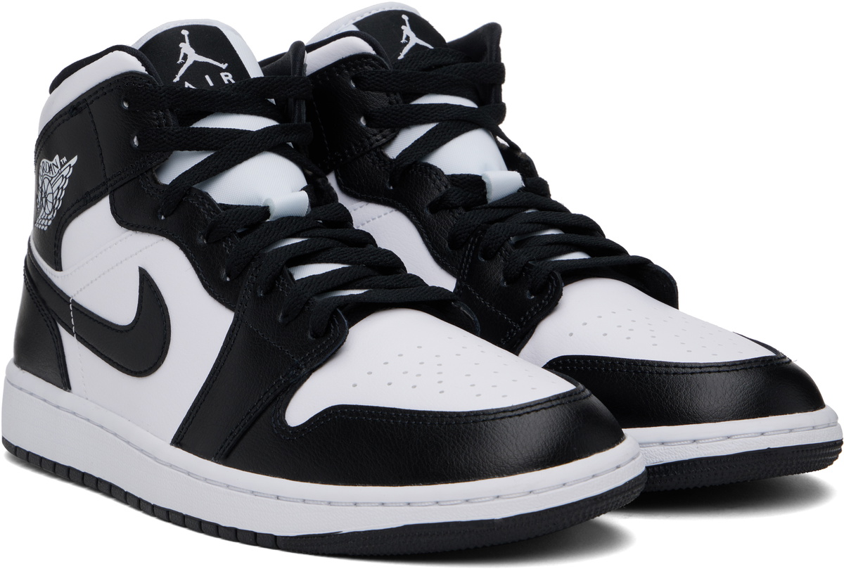 Nike Jordan Black & White Air Jordan 1 Mid Sneakers Nike Jordan Brand