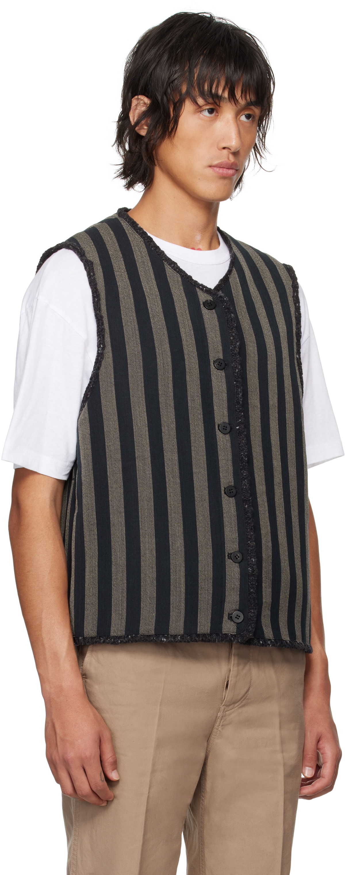 visvim Gray Knit Reversible Vest Visvim