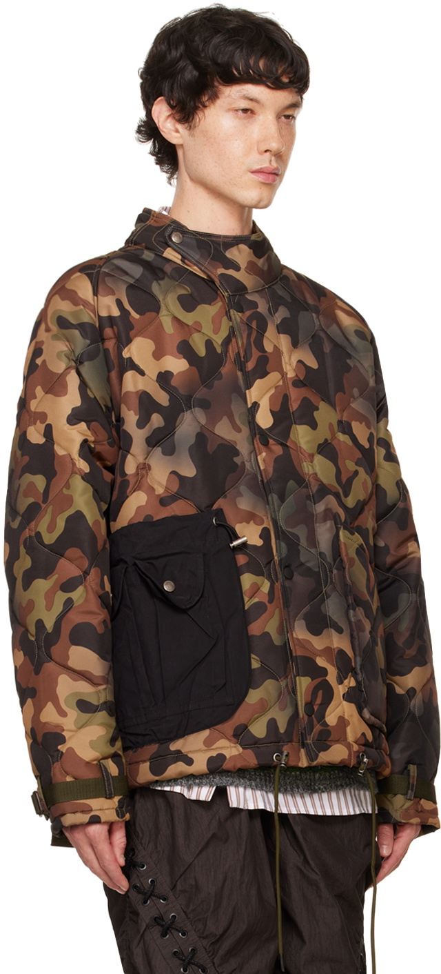 Andersson Bell Green Multi-Pocket Camouflage Quilted Jacket Andersson Bell