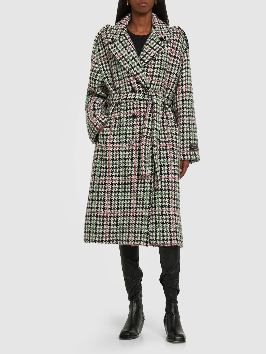 MSGM - Plaid Wool Blend Long Coat MSGM