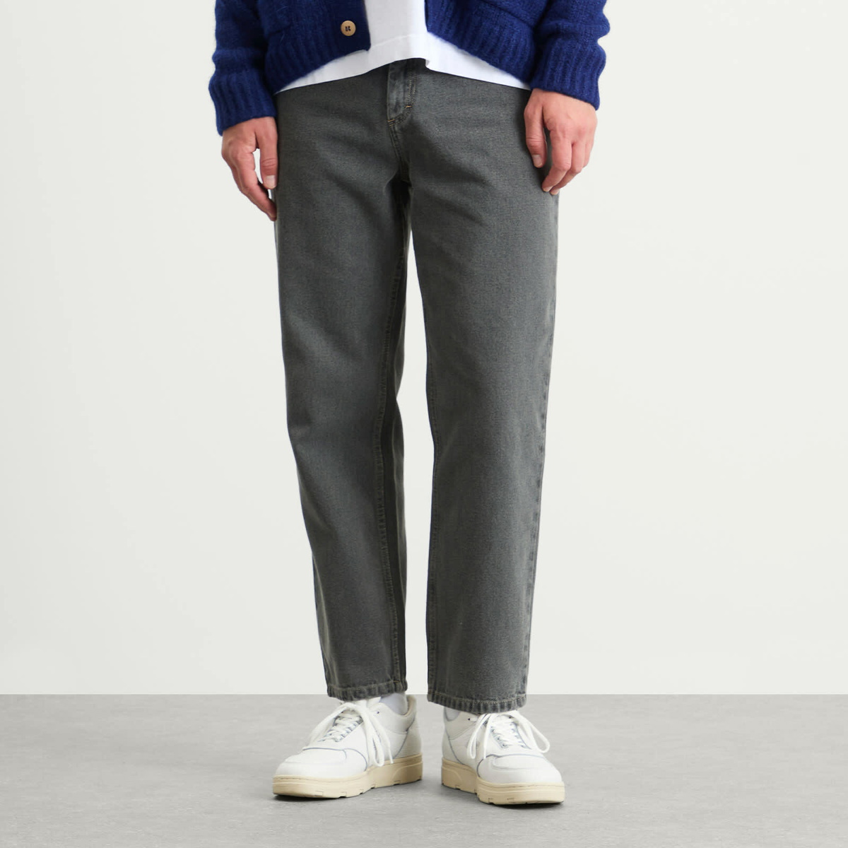 Folk Men's Barrel Leg Jean in Smoke Grey Denim Folk