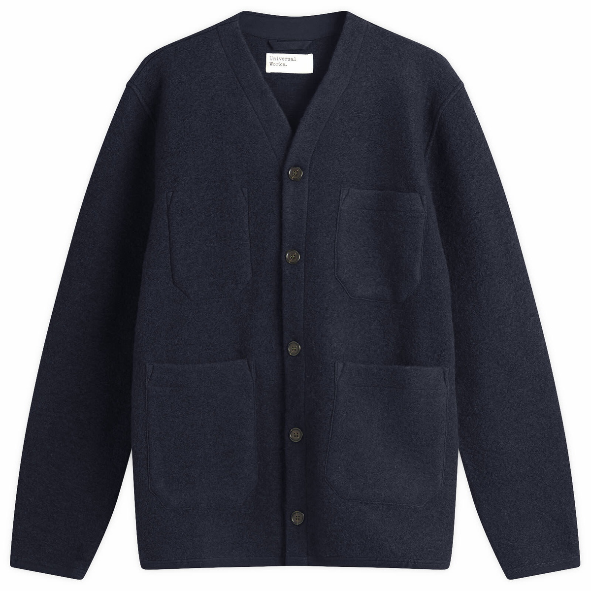 Universal Works Men's Wool Fleece Cardigan - Presented by END. in Navy ...