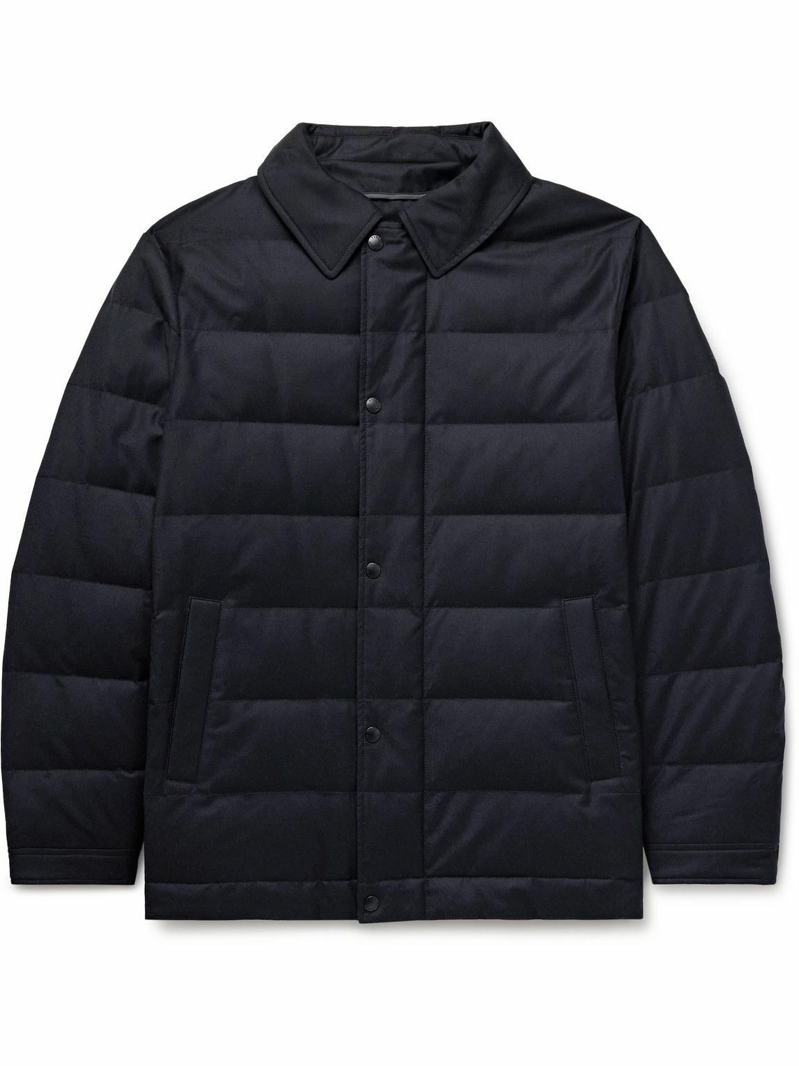 Yves Salomon - Quilted Green Storm System® Wool and Silk-Blend Twill ...