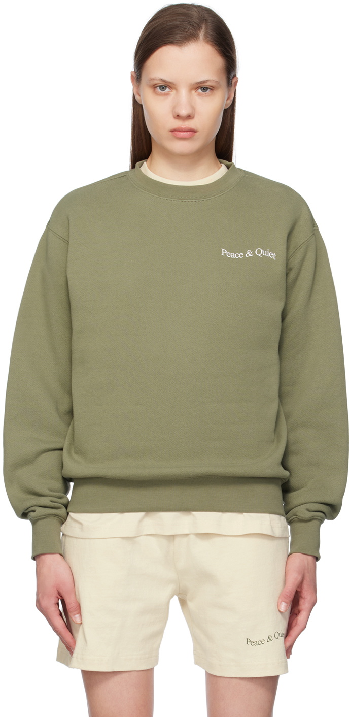Museum of Peace & Quiet Khaki Wordmark Sweatshirt Museum of Peace and Quiet