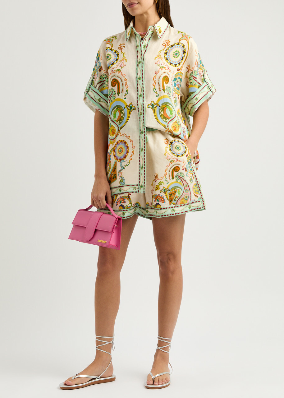 Alemais Pinball Printed Linen Shorts Multicoloured ALÉMAIS