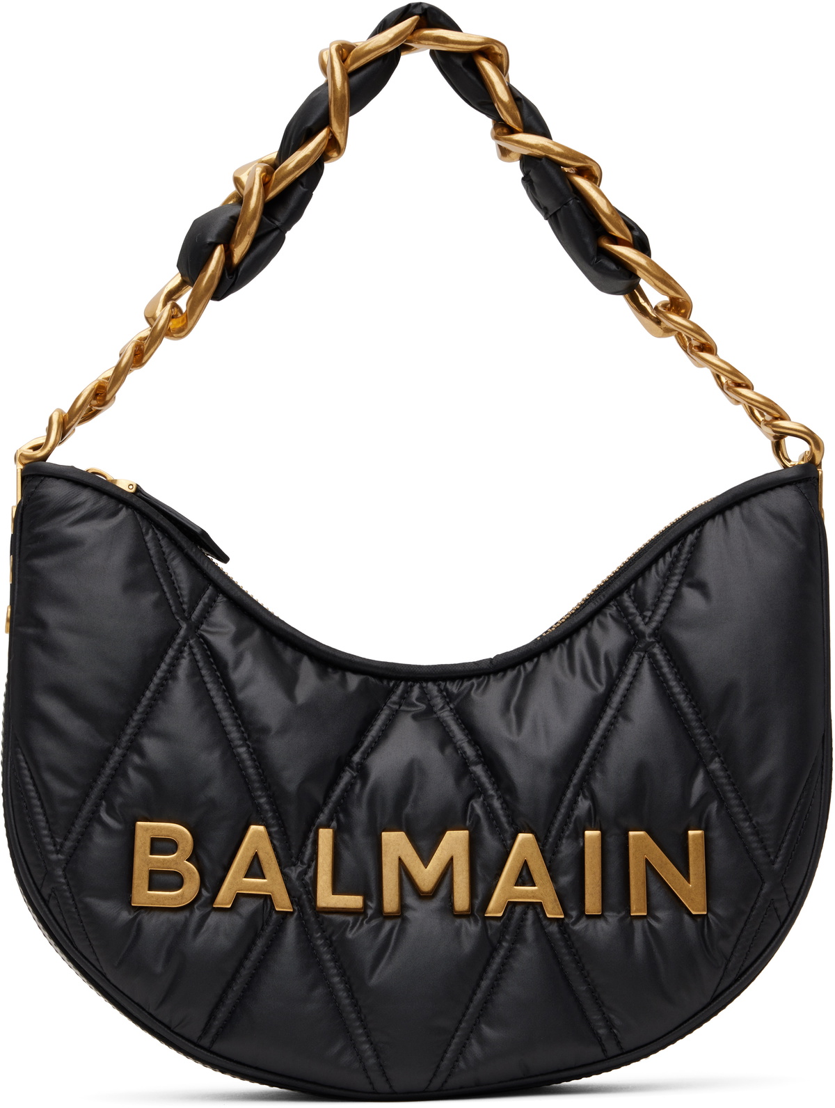 Balmain Black 1945 Soft Moon Bag Balmain