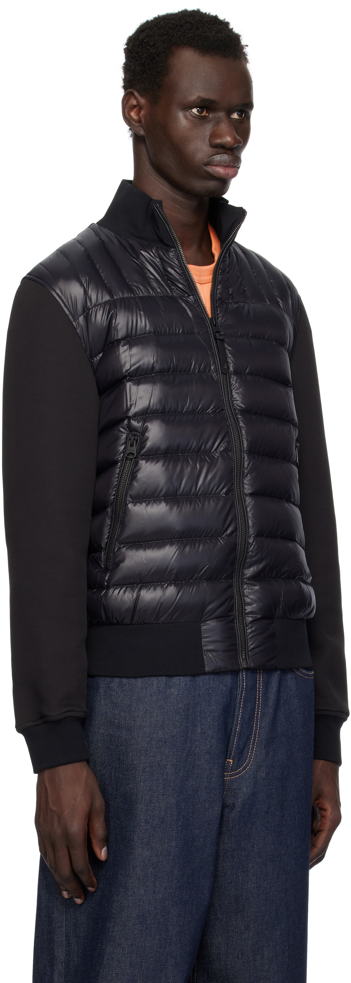 MACKAGE Black Collin-R Mixed Media Nano Down Bomber Jacket Mackage