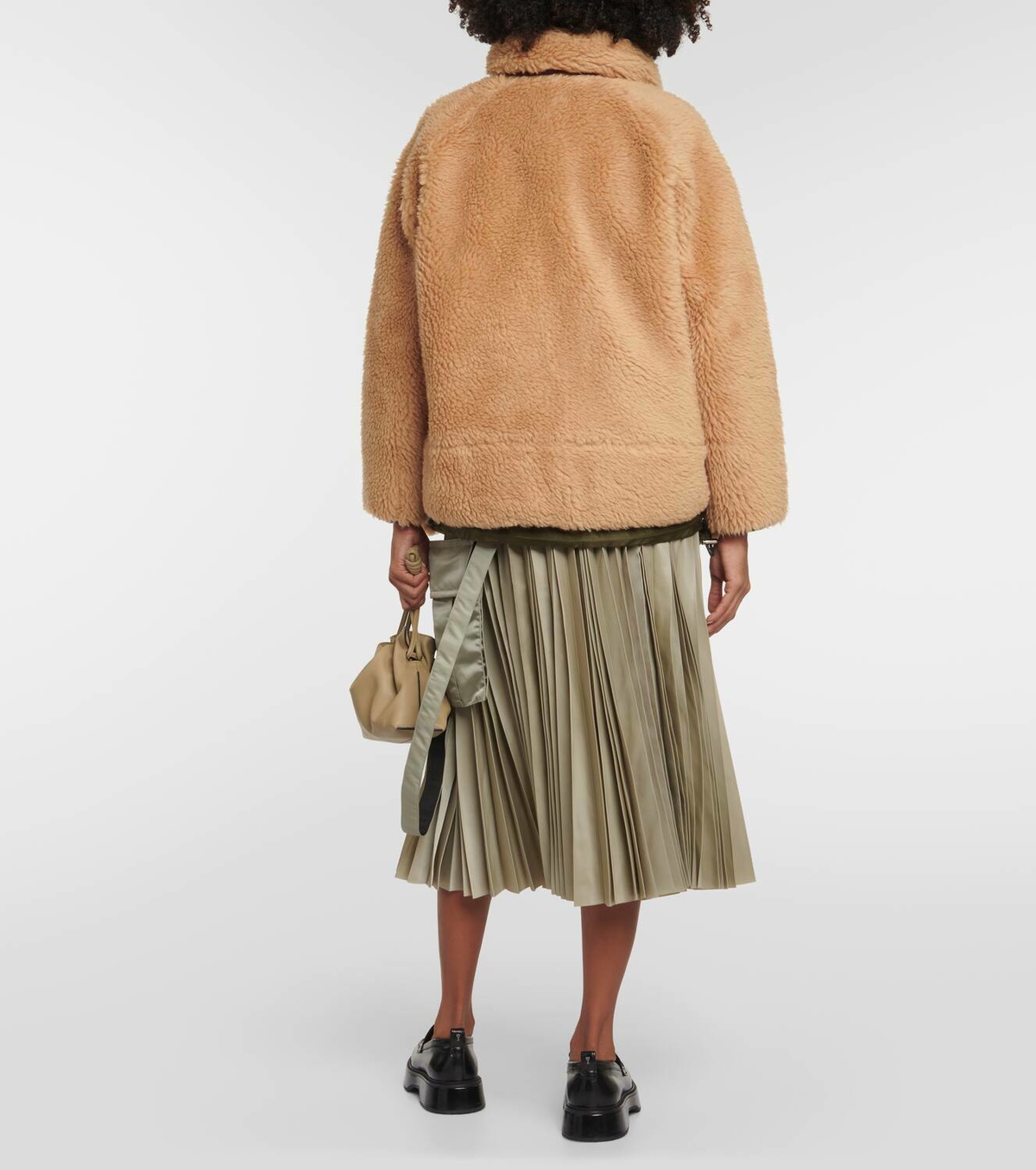 Sacai Shearling-trimmed quilted jacket Sacai