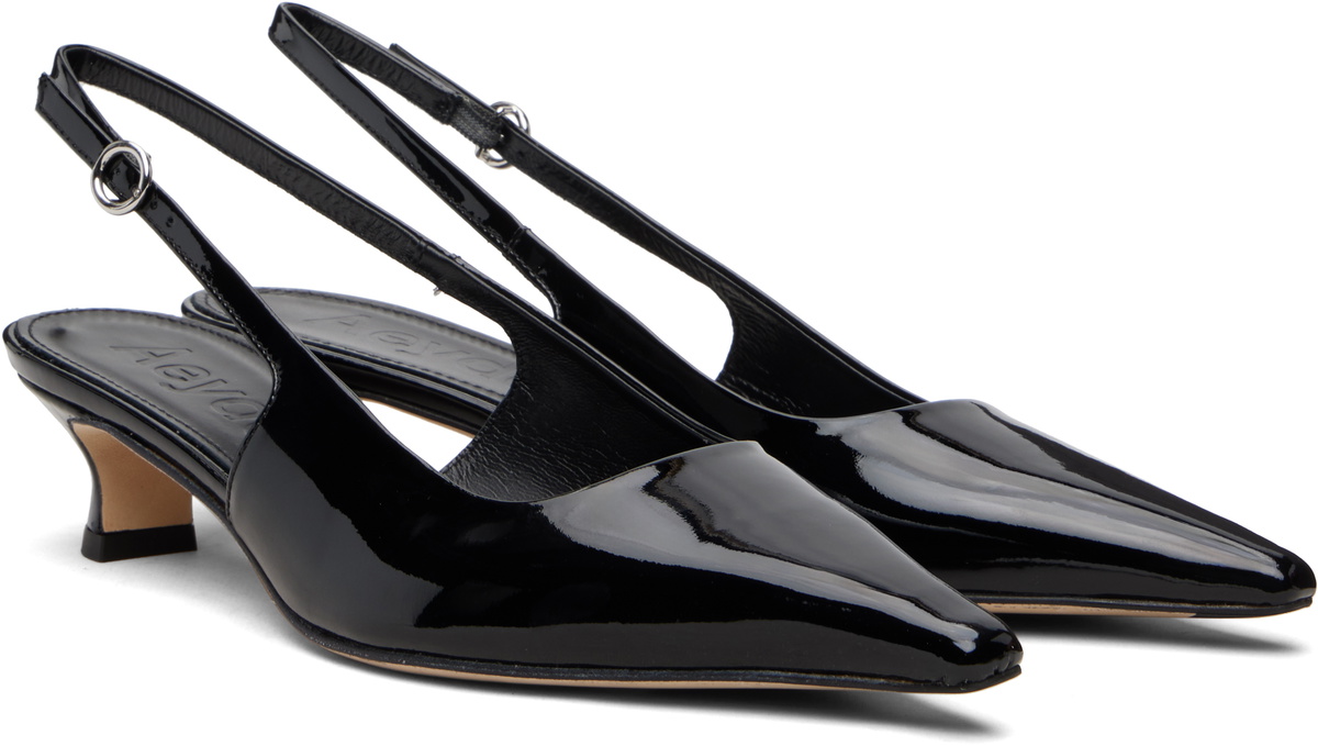 Aeyde Black Catrina Patent Leather Heels Aeyde