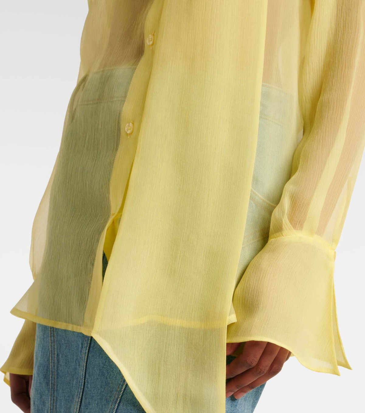 Nina Ricci Sheer tie-neck silk chiffon blouse Nina Ricci