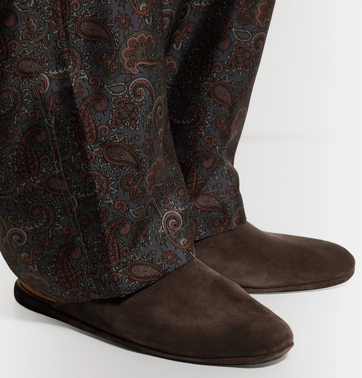 Santoni - Suede Backless Slippers - Brown Santoni