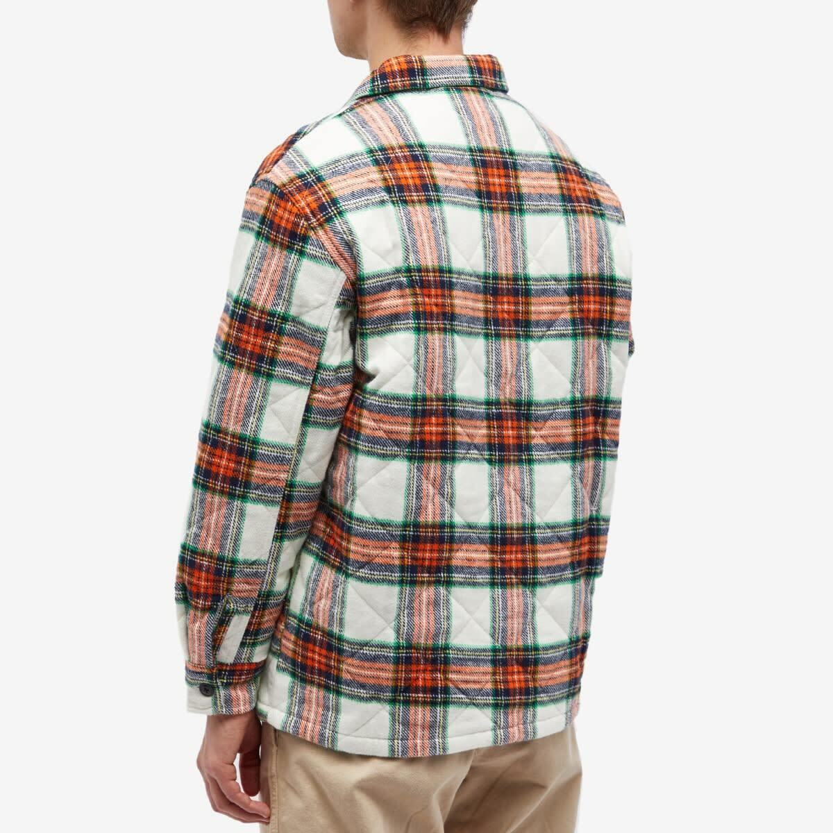 Edwin Men's Sven Lined Overshirt in White/Red Check Edwin