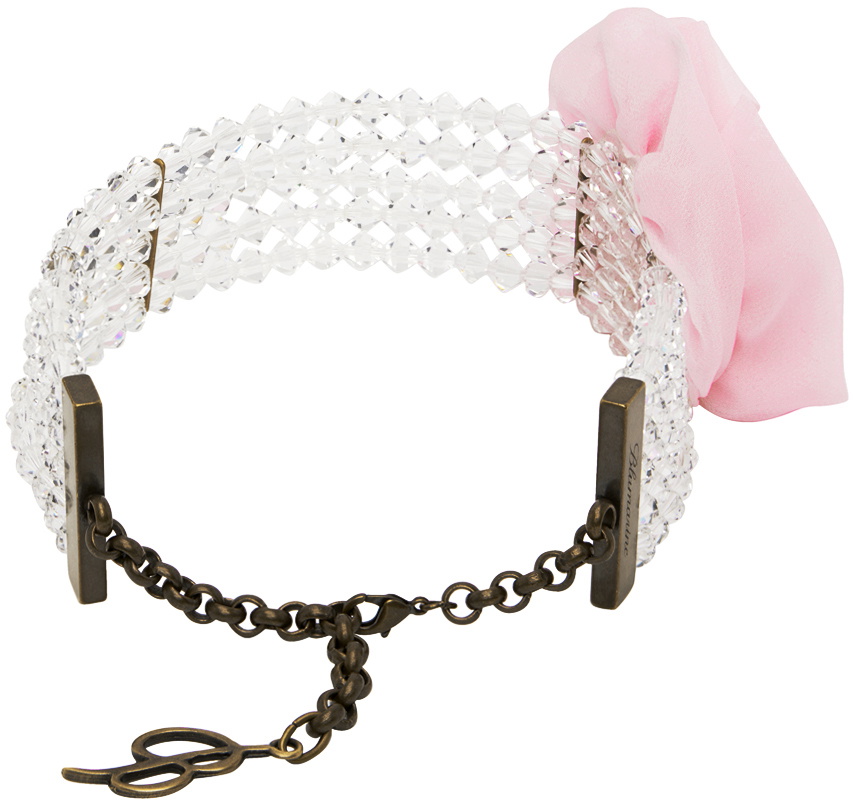 Blumarine Transparent & Pink Rose Choker Blumarine