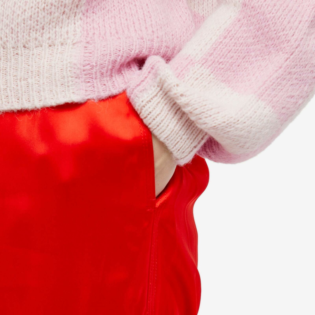 Stine Goya Women's Fatuna Satin Cargo Trousers in Fiery Red Stine Goya