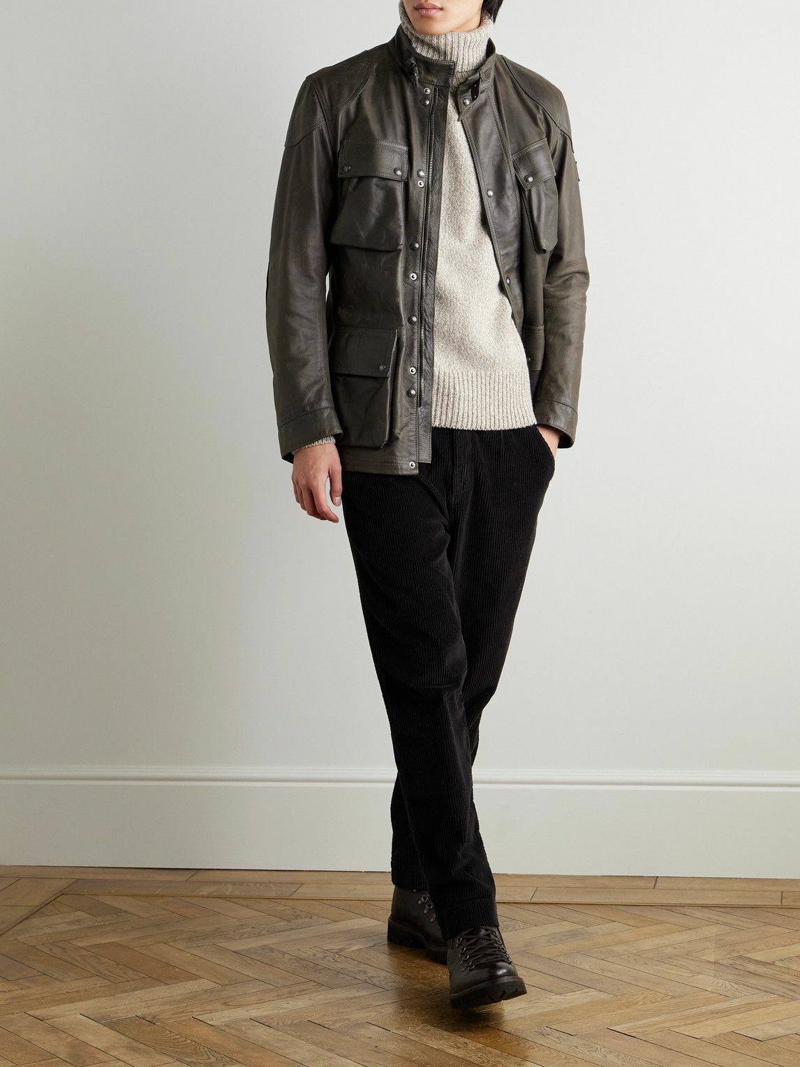 Belstaff - Legacy Trailmaster Panther Waxed-Leather Belted Jacket ...