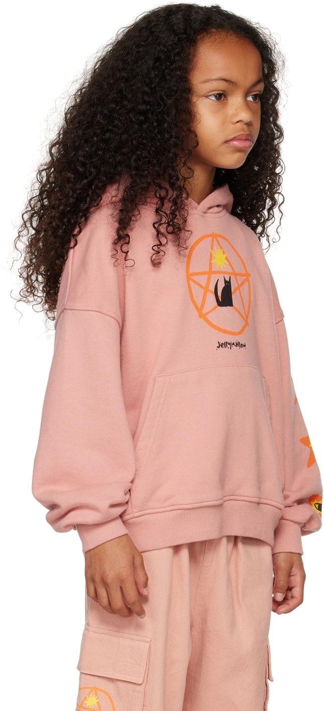 Jellymallow Kids Pink Cat Planet Hoodie Jellymallow