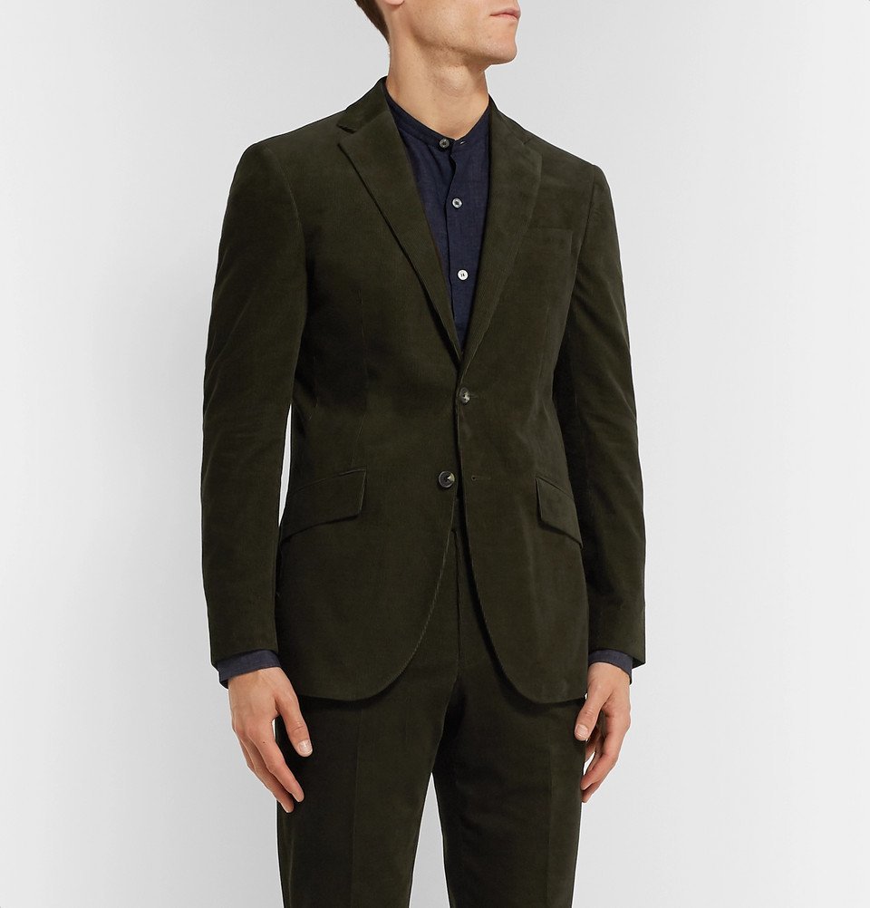 Richard James - Dark-Green Slim-Fit Cotton-Corduroy Suit Jacket - Dark ...