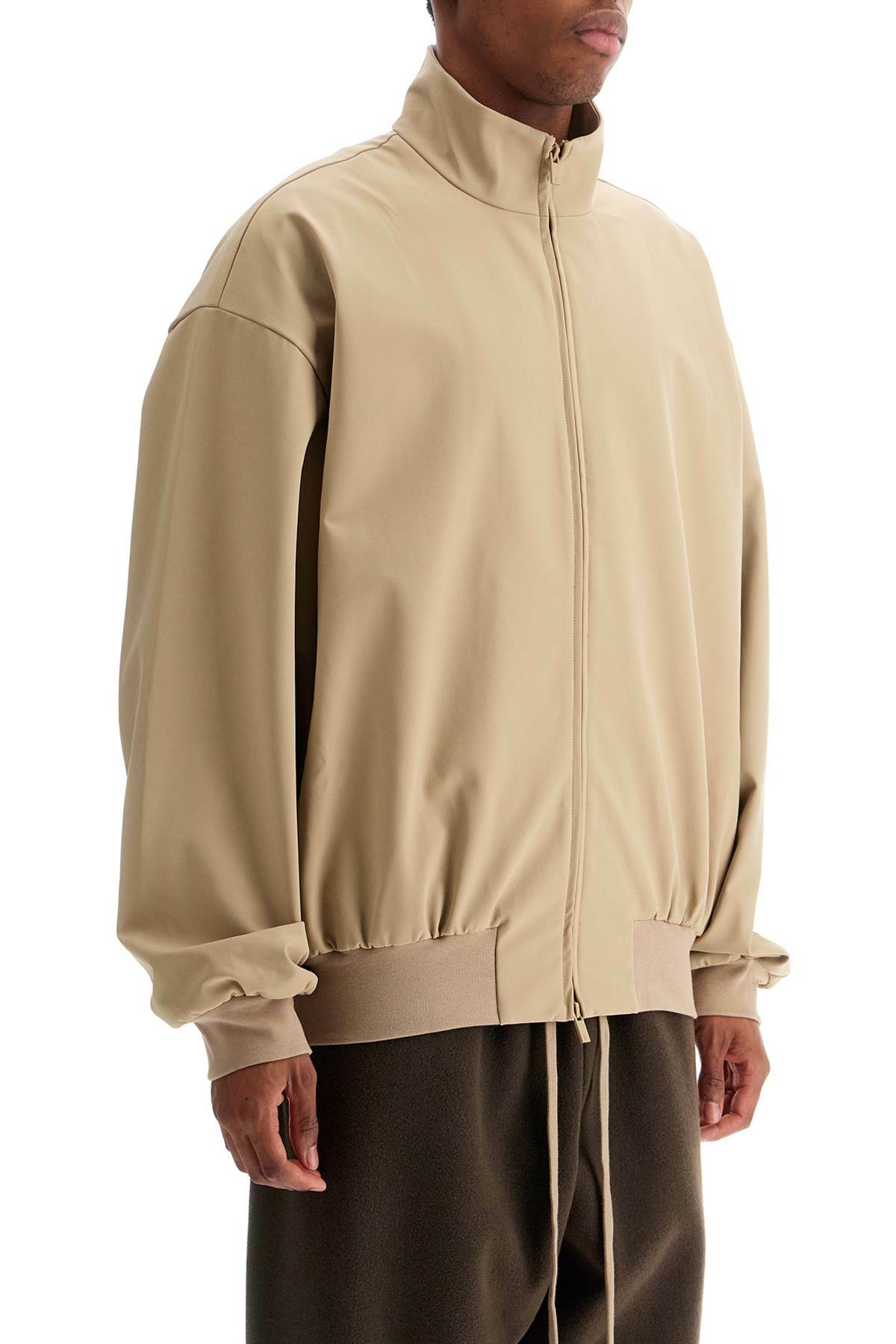 FEAR OF GOD ESSENTIALS nylon-lined bomber jacket with paired Beige Fear ...