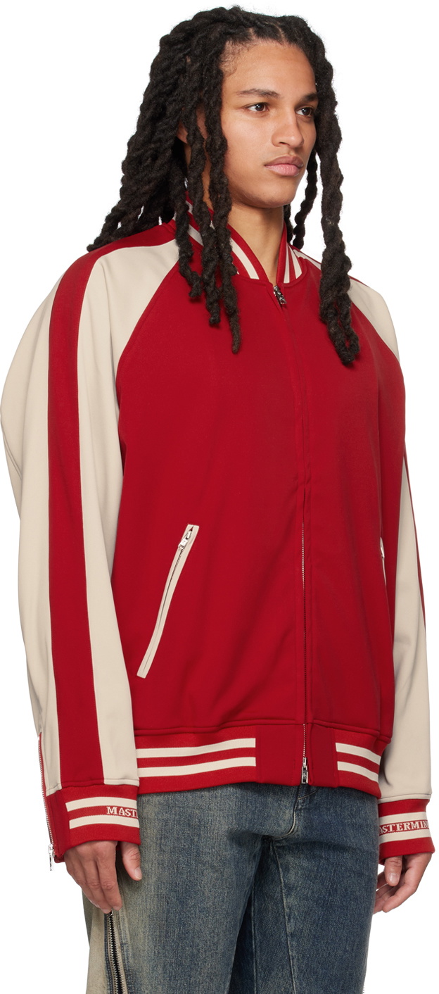 MASTERMIND WORLD Red Raglan Bomber Jacket MASTERMIND WORLD