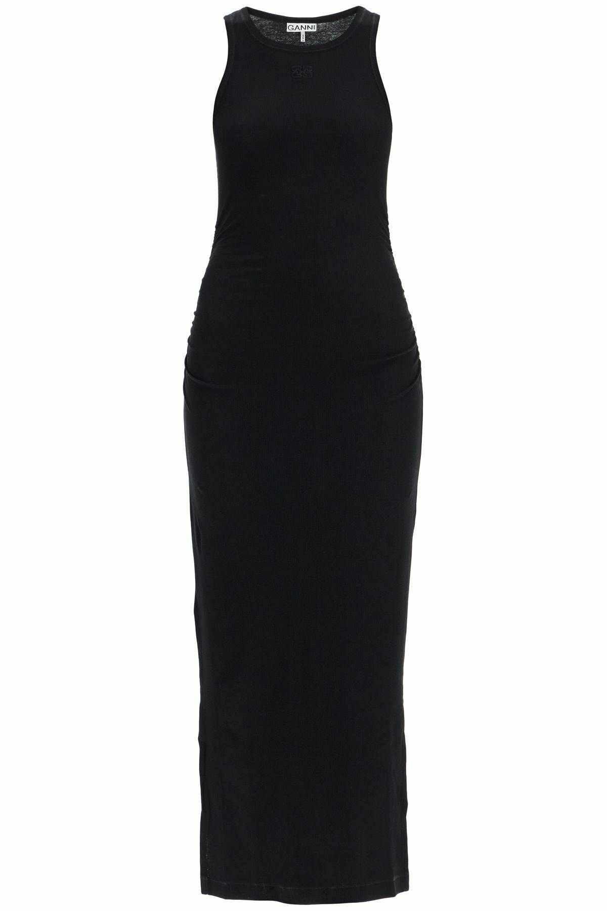 GANNI ribbed jersey tank dress Black GANNI