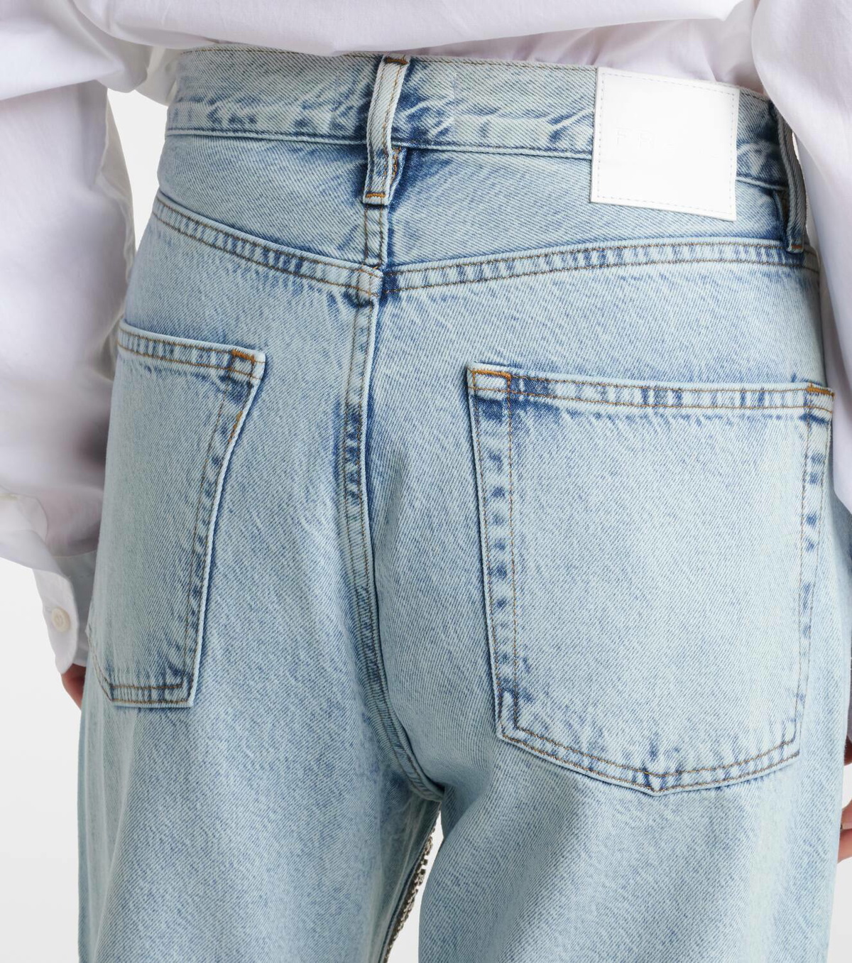 Frame Showgirl embellished straight jeans Frame Denim