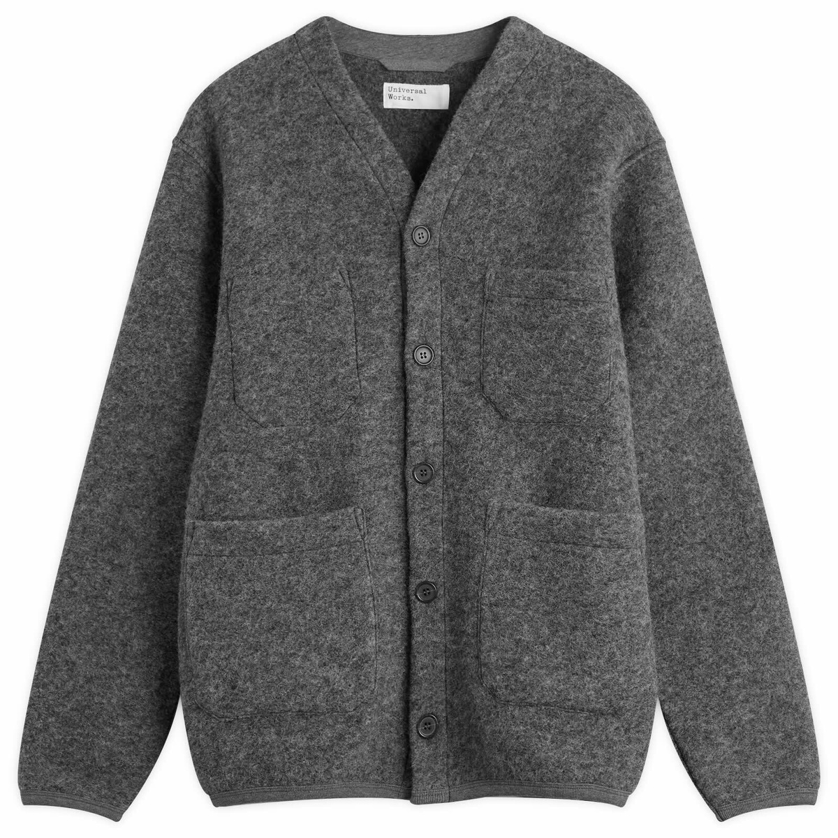 Universal Works Men's Wool Fleece Cardigan - Presented by END. in Grey ...