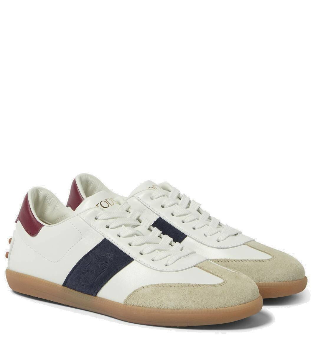 Tod's Tabs suede-trimmed leather sneakers Tod's