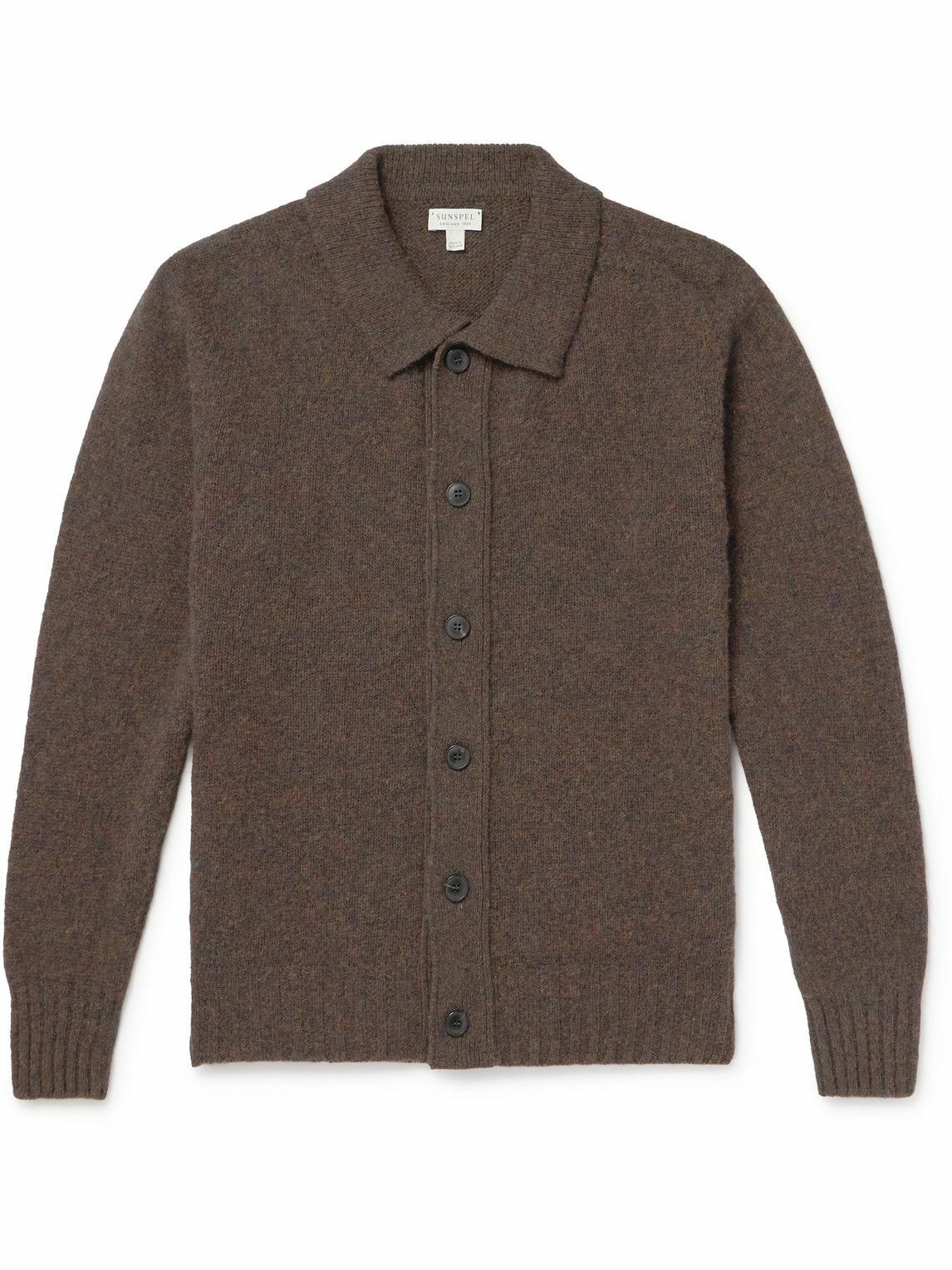 Sunspel - Shetland Wool Cardigan - Brown Sunspel