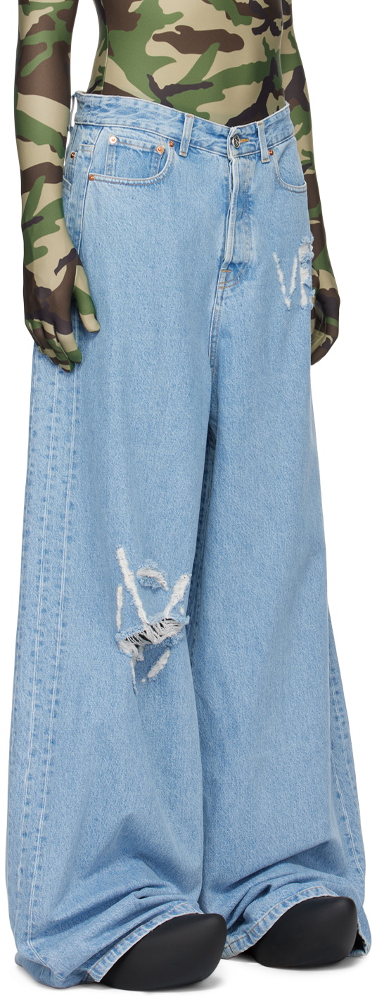 VETEMENTS Blue Destroyed Jeans Vetements