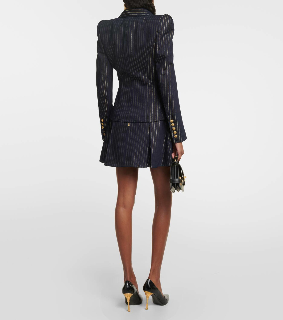 Balmain Lurex® pinstripe denim blazer Balmain