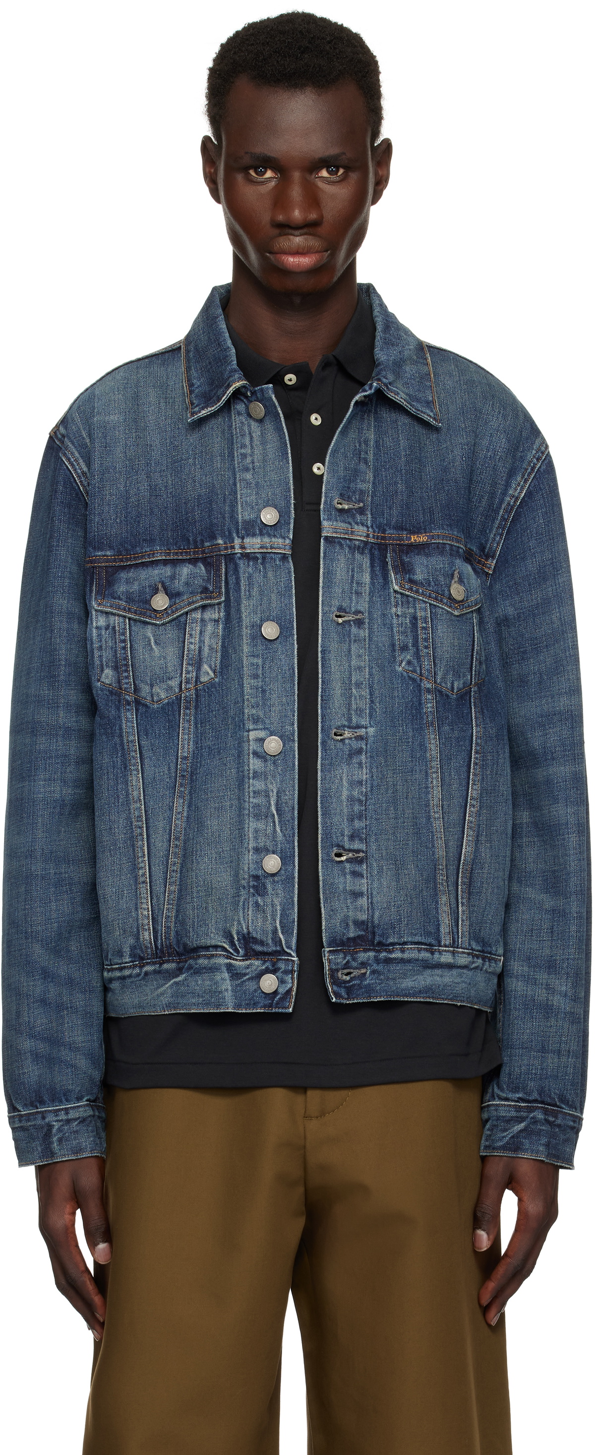 Polo Ralph Lauren Blue Faded Denim Trucker Jacket Polo Ralph Lauren