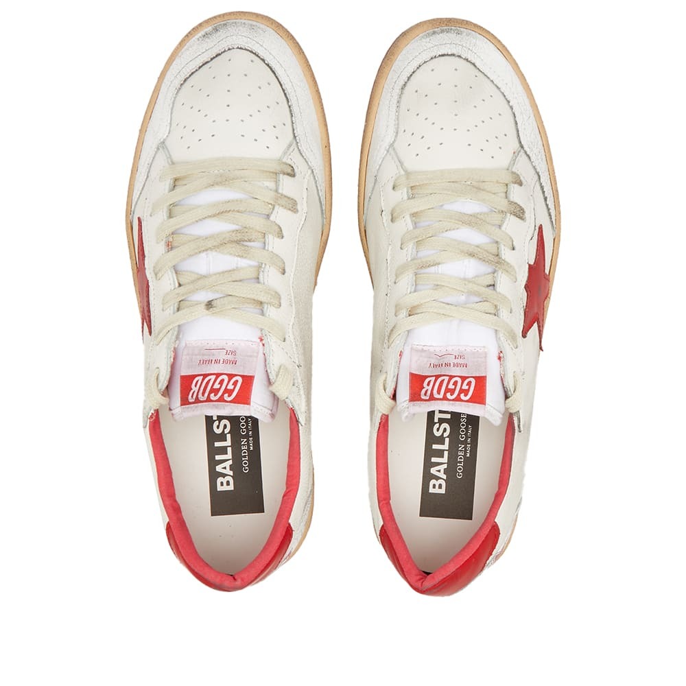 Golden Goose Women's Ball Star Leather Sneakers in White/Strawberry Red ...