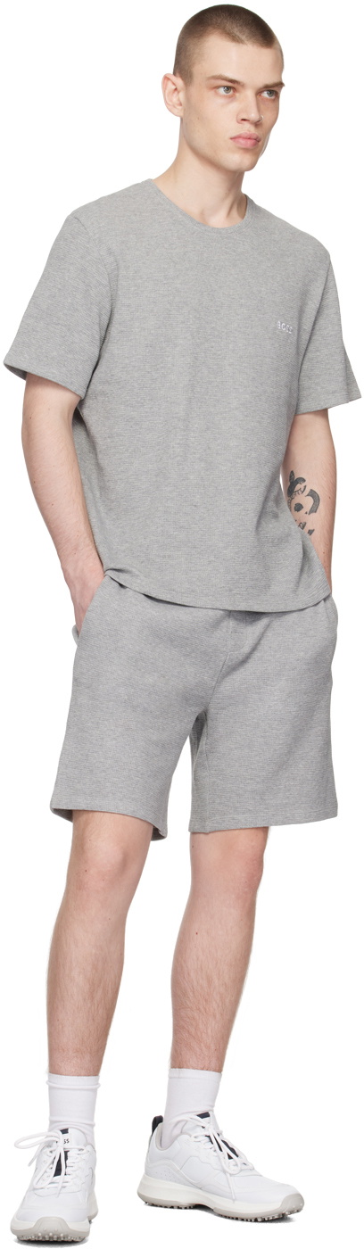 BOSS Gray Drawstring Shorts BOSS