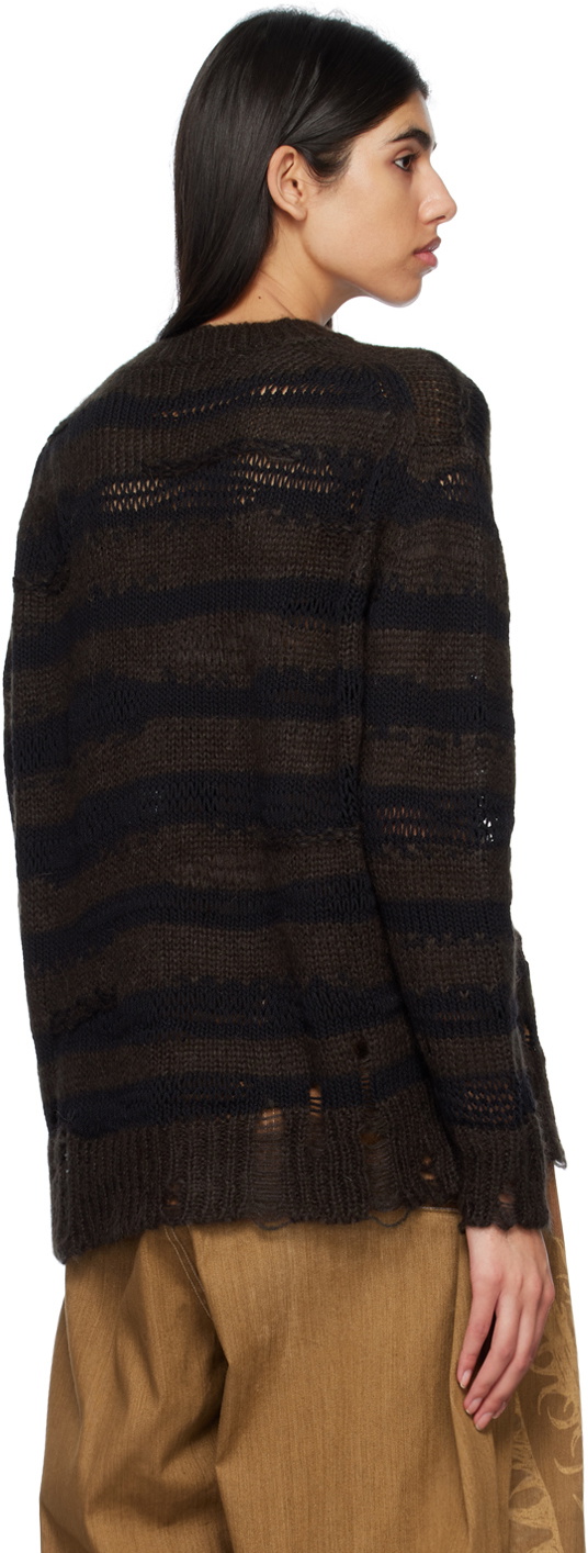 Acne Studios Black & Brown Distressed Sweater Acne Studios