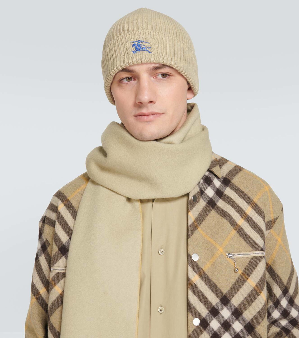 Burberry EKD ribbed-knit cashmere beanie Burberry