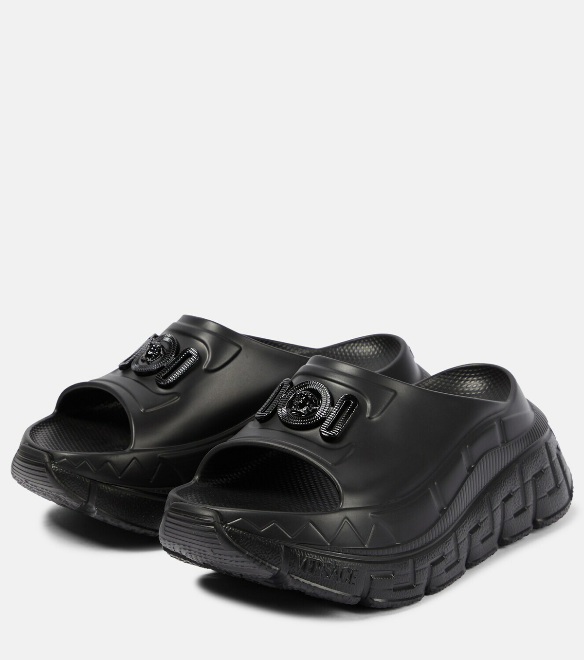 Versace Trigreca rubber platform slides Versace