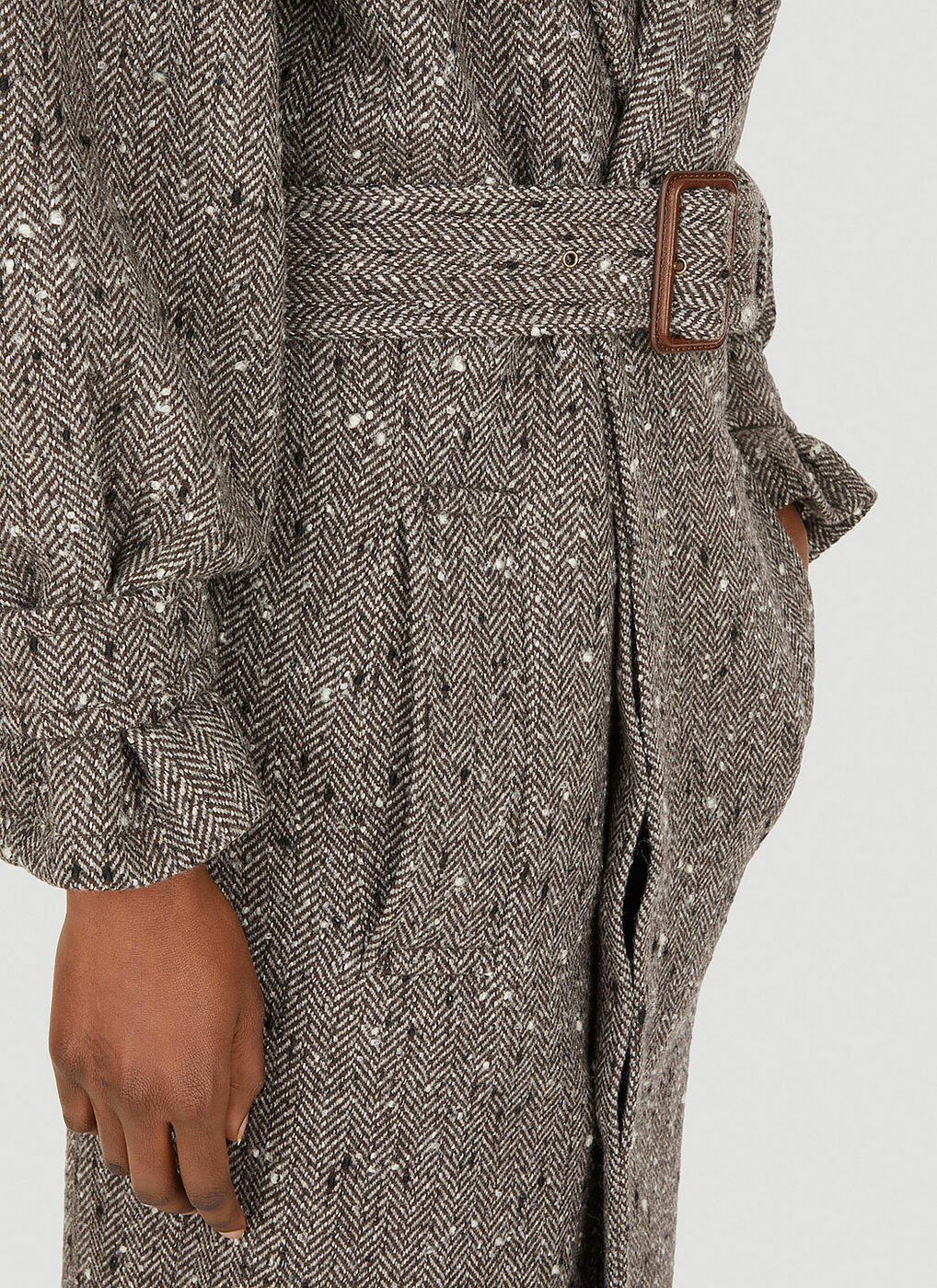 Long Tweed Coat in Grey Saint Laurent Long Tweed Coat in Grey Saint Laurent