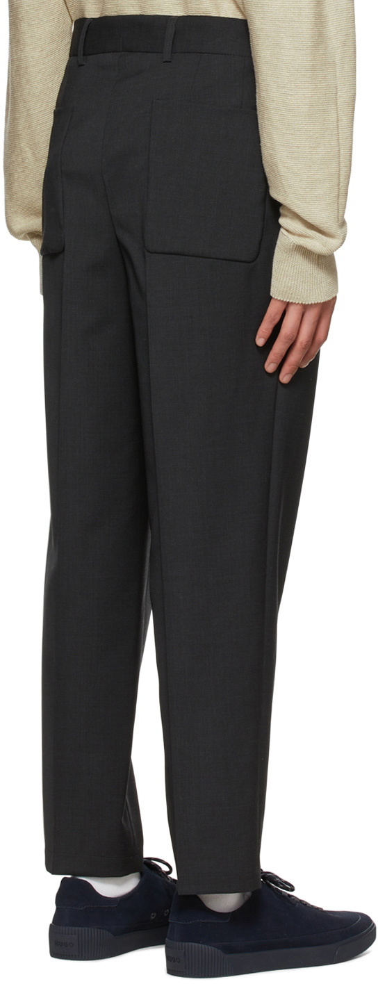 Hugo Grey Virgin Wool Trousers Hugo Boss