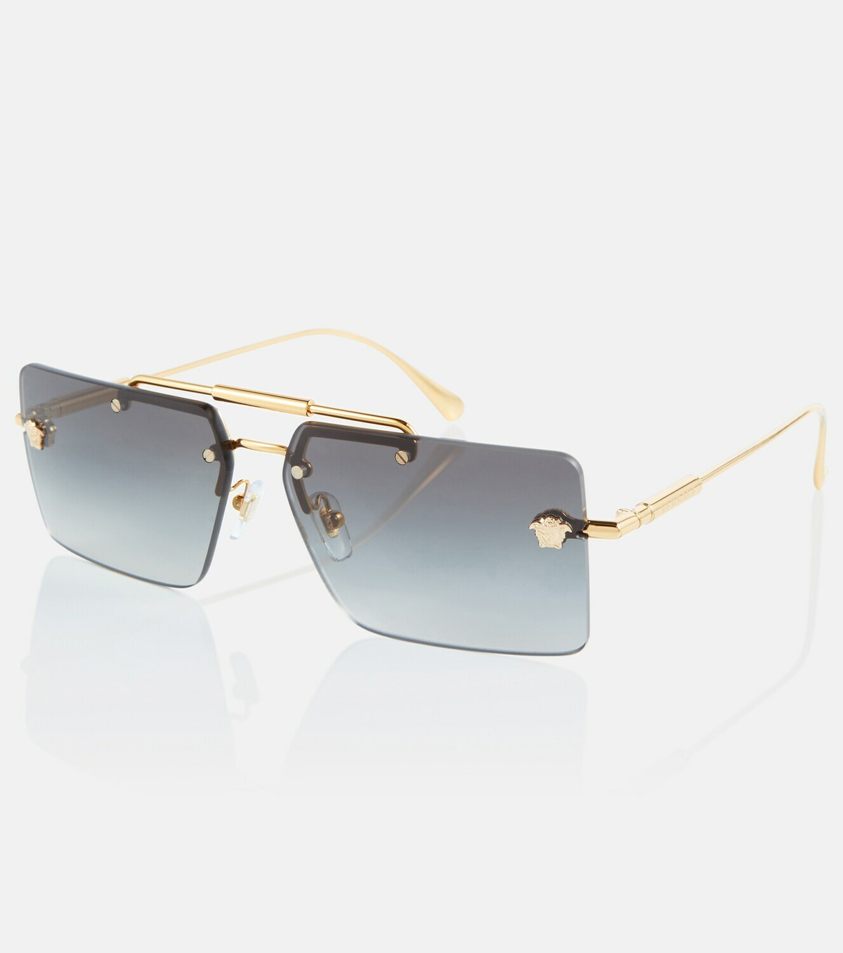 Versace - Embellished rectangular sunglasses Versace