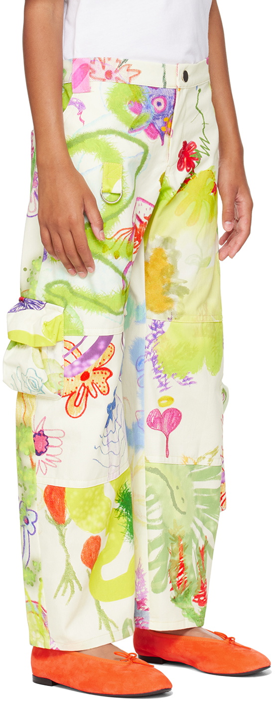 Collina Strada Kids Multicolor Garden Denim Cargo Pants Collina Strada