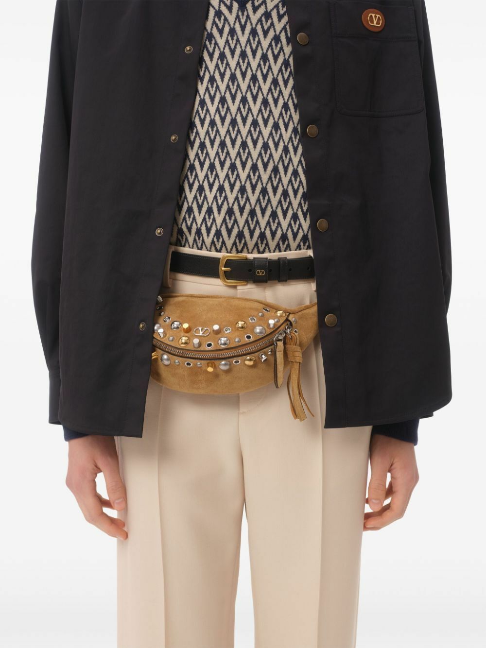 Valentino Garavani Blue VLogo Signature Shirt Jacket Valentino Garavani