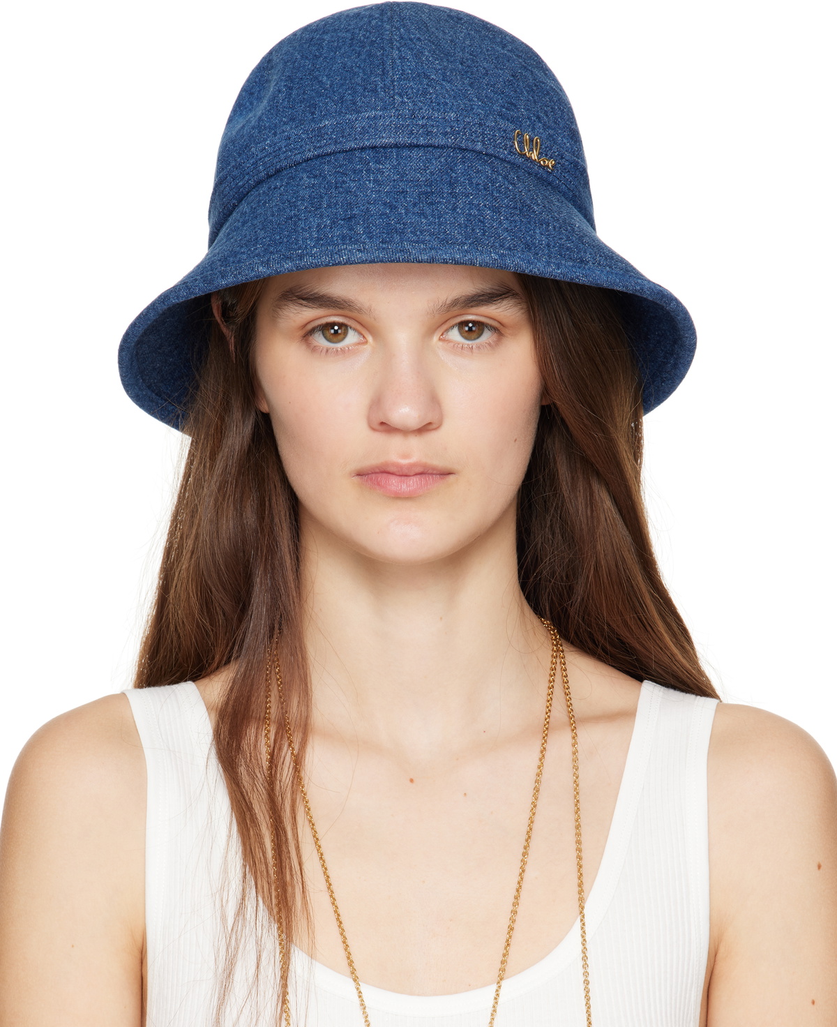 Chloé Blue 'The Chloé' Iconic Denim Bucket Hat Chloe