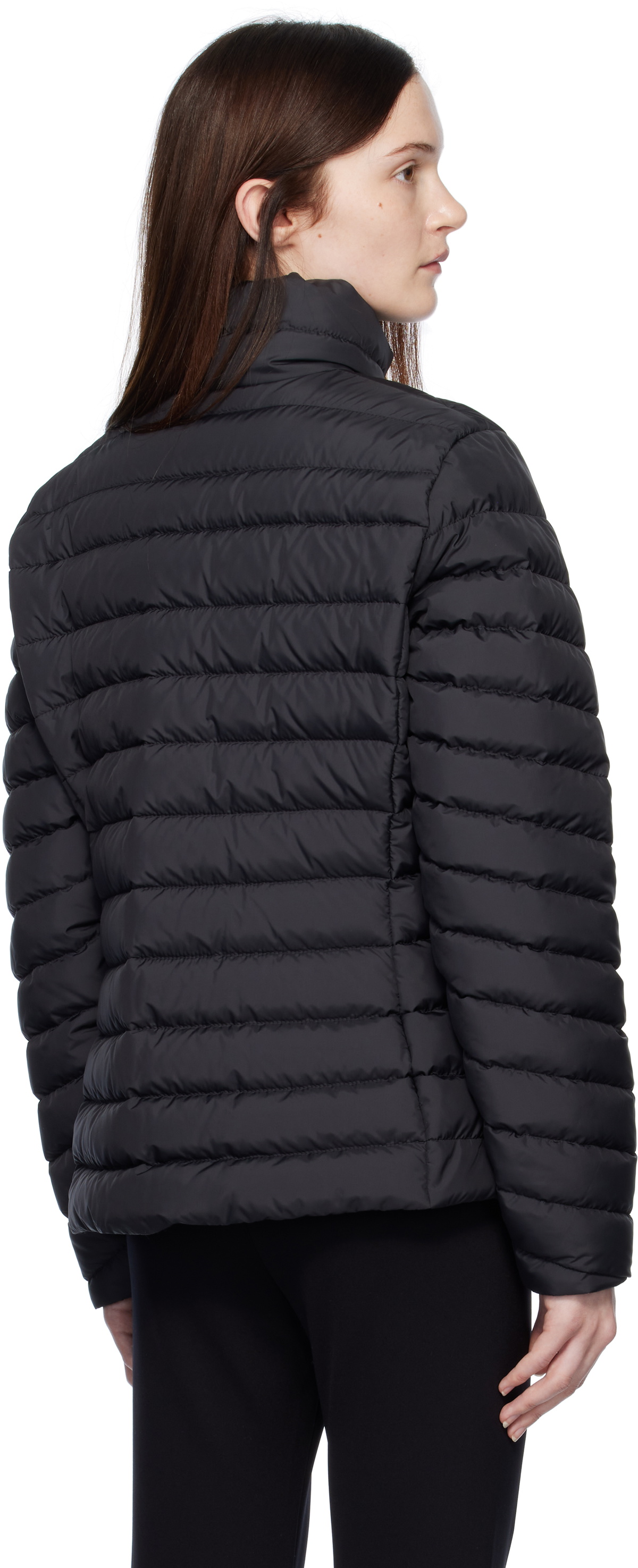 Moncler Black Grange Diagonal-Quilted Short Down Jacket Moncler
